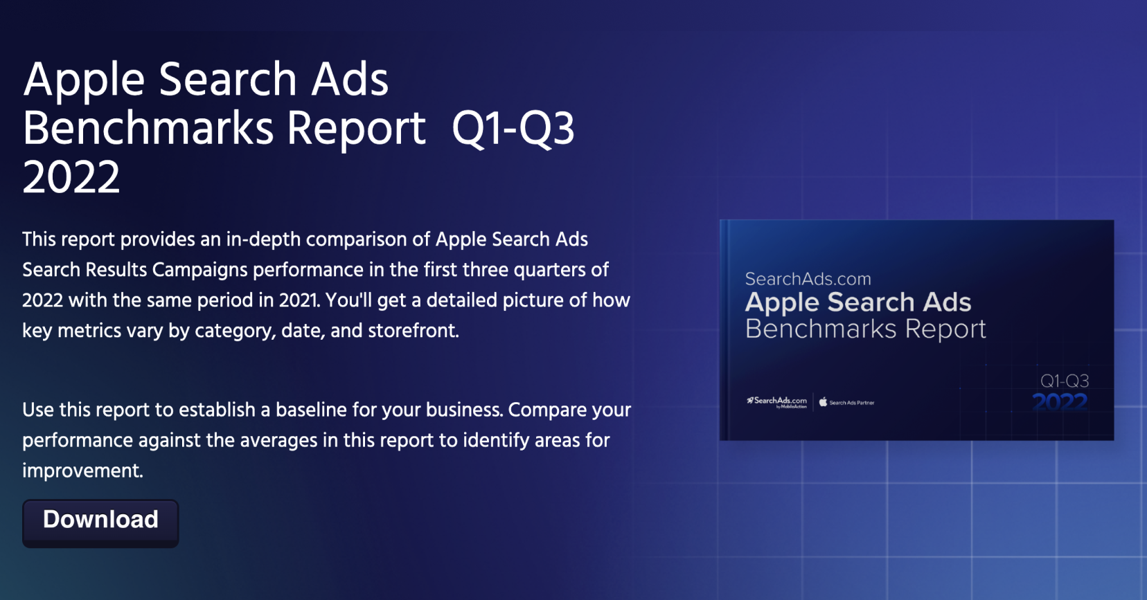Apple Search Ads Benchmarks Report Q1-Q3 2022